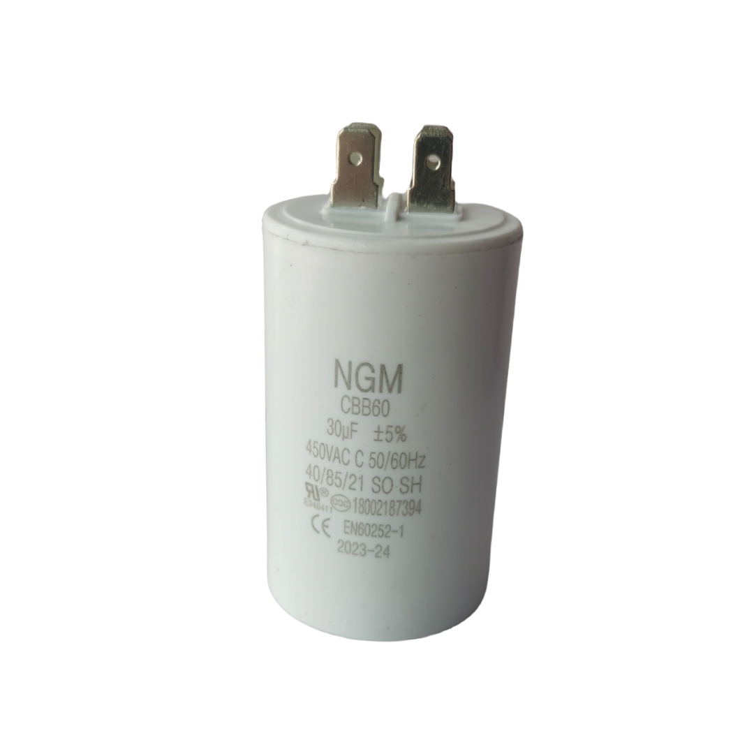30UF CBB60 Motor Run Capacitor 450VAC Volts Round Cylinder 4 Pins ...